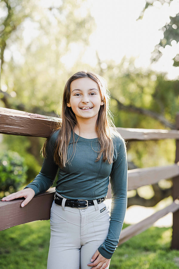 Long Sleeve Seamless - Hunter Green – Barn Babe Equestrian